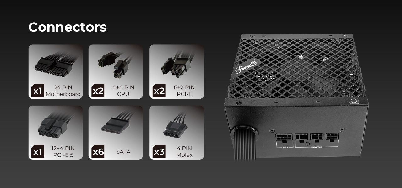 Rosewill VSB 750W 80+ Bronze, ATX 3.0 & 3.1 Compatible, Semi-Modular ...